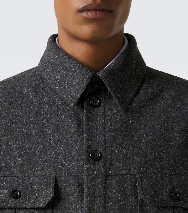 Valentino Garavani Vlogo Wool And Silk-blend Overshirt