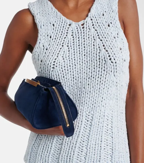Khaite Donna Suede Clutch