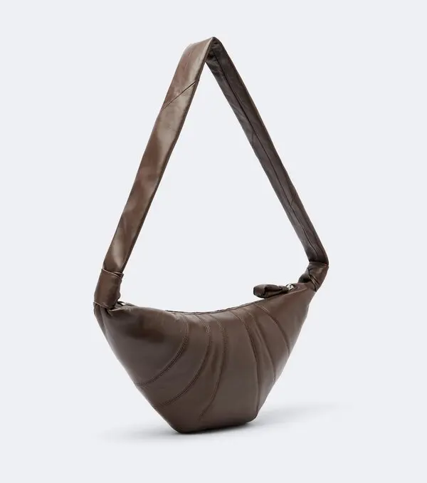 LEMAIRE Croissant Medium Leather Shoulder Bag - Brown