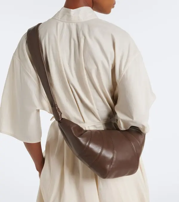 LEMAIRE Croissant Medium Leather Shoulder Bag - Brown
