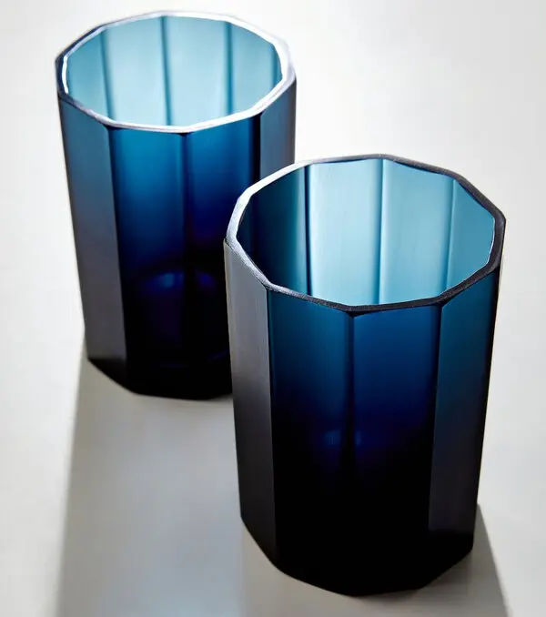 NASONMORETTI Dodeca Set Of 2 Glass Tumblers - Blue