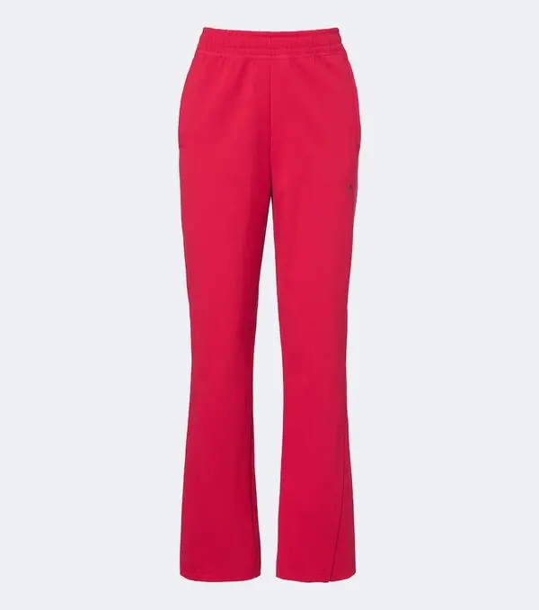 Adidas By Stella McCartney Cotton Jersey Sweatpants - Red