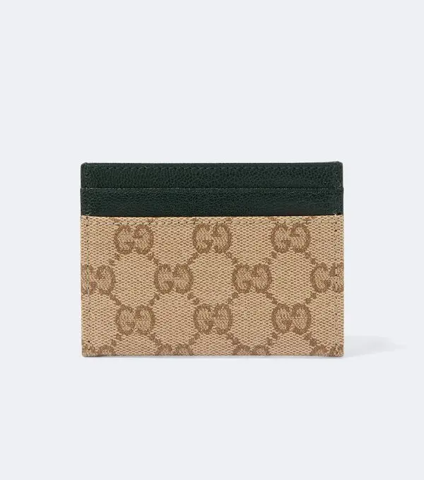 Gucci Essence Classic Gg Canvas Card Holder - Beige