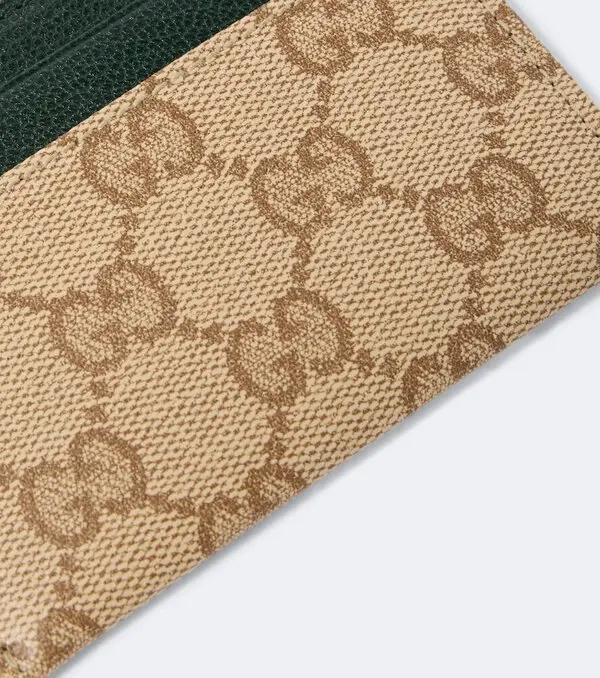 Gucci Essence Classic Gg Canvas Card Holder - Beige