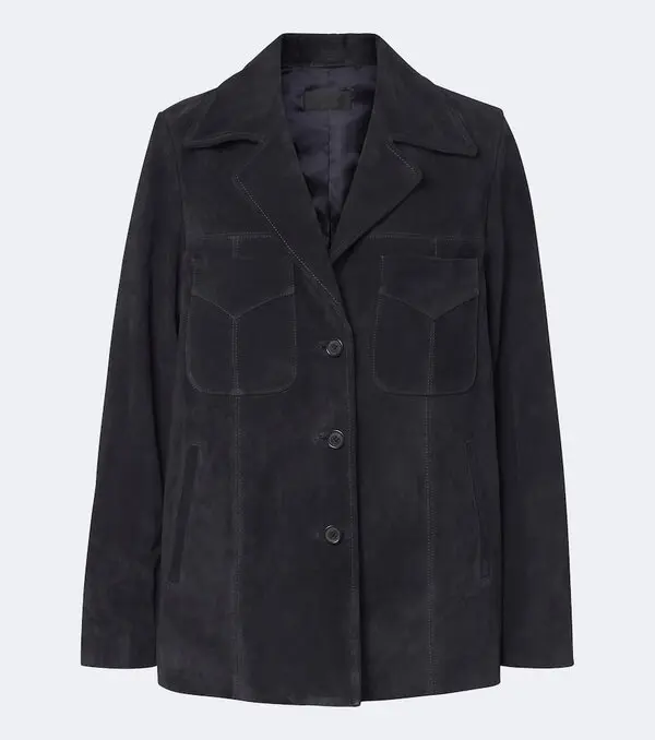 NILI LOTAN Dominic Suede Jacket - Black