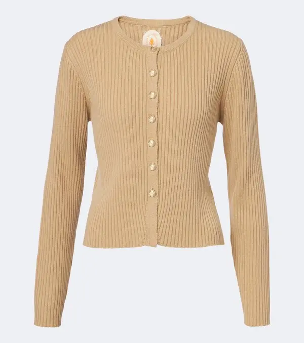 Jardin Des Orangers Ribbed-knit Wool And Cashmere Cardigan - Brown