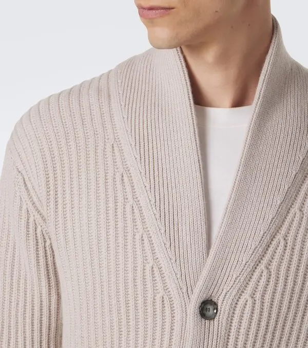 ALLUDE Ribbed-knit Wool And Cashmere Cardigan
