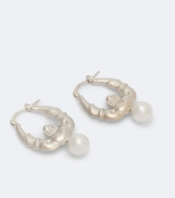 Simone Rocha Faux Pearl Hoop Earrings