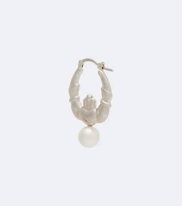 Simone Rocha Faux Pearl Hoop Earrings
