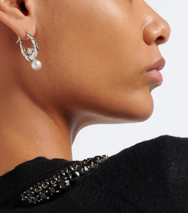Simone Rocha Faux Pearl Hoop Earrings