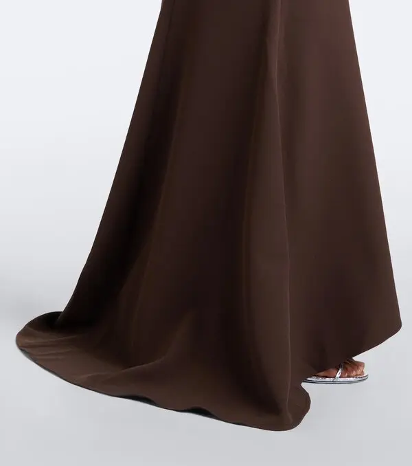 Safiyaa Loura Draped Peplum Gown - Brown