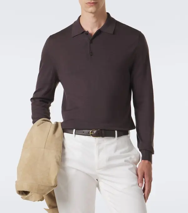 Canali Virgin Wool Polo Sweater