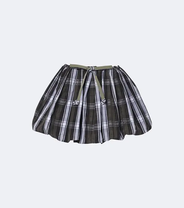 PATOU Checked Balloon Miniskirt - Grey
