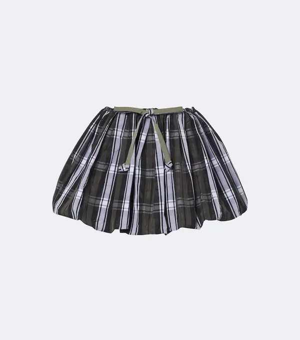 PATOU Checked Balloon Miniskirt - Grey