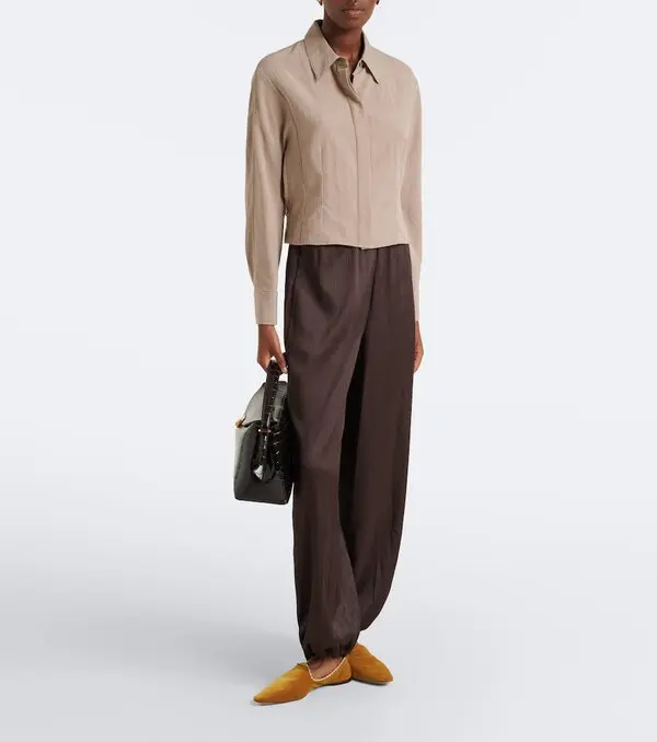 Vince Crinkled Plisse Balloon Pants
