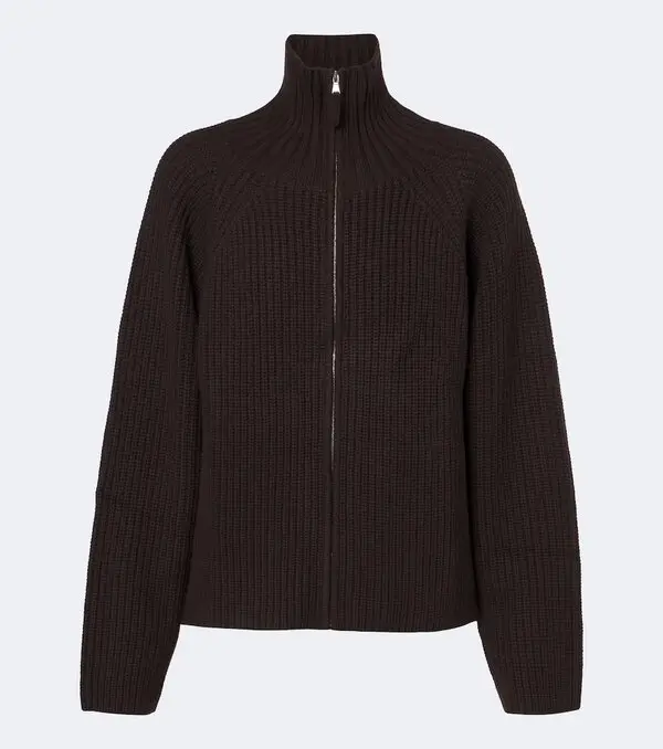 Jardin Des Orangers Wool And Cashmere Zip-up Cardigan - Brown