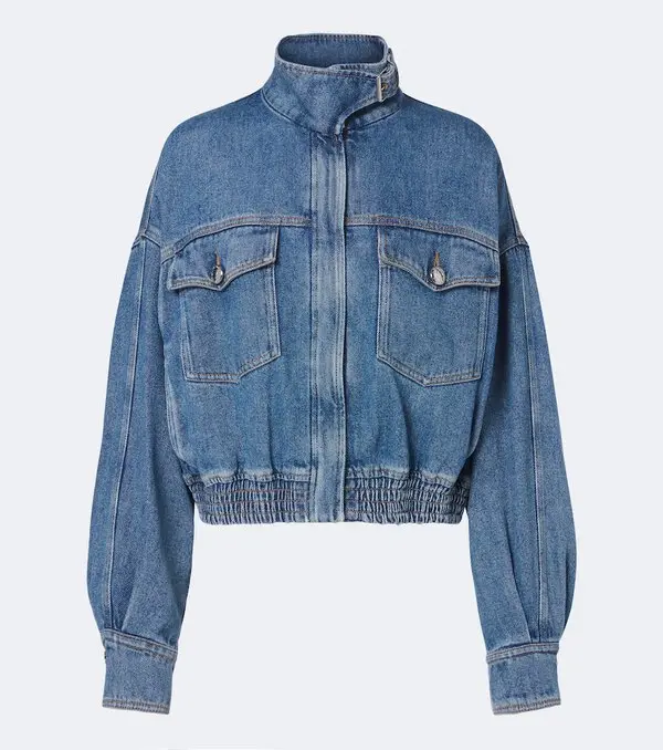 Sportmax Denim Bomber Jacket - Blue