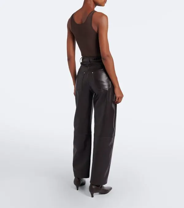 ARMA Leather Wide-leg Pants