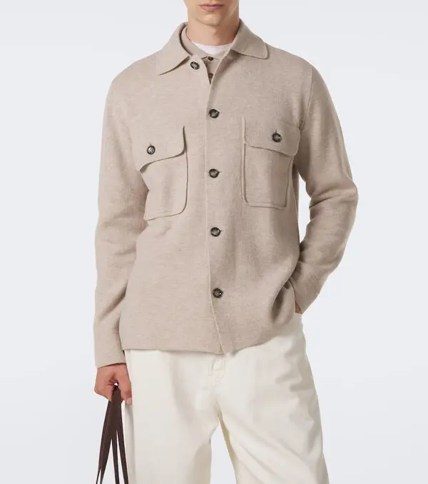 ALLUDE Knitted Wool And Cashmere Cardigan