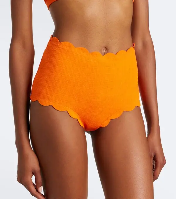 Marysia Santa Monica Scalloped Bikini Bottoms - Orange