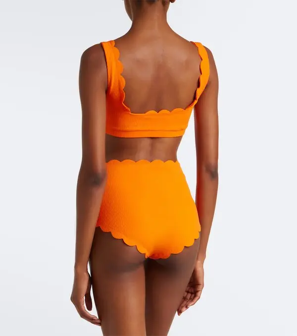 Marysia Santa Monica Scalloped Bikini Bottoms - Orange