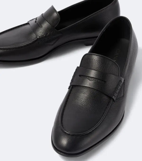 Canali Leather Penny Loafers