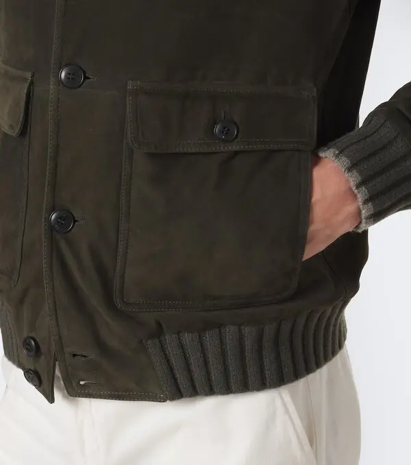 Fedeli Cashmere-trimmed Suede Jacket