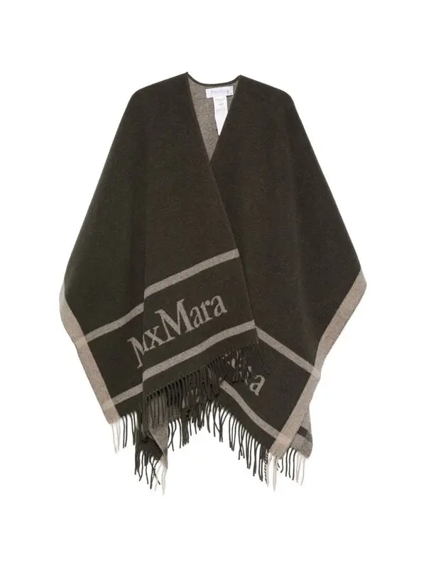 Max Mara Logo Wool Cape