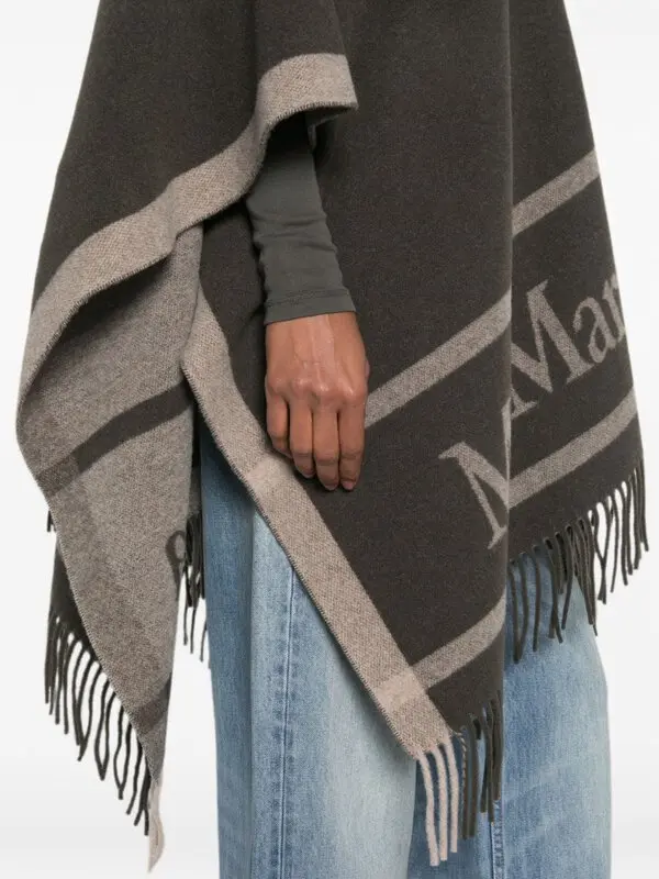 Max Mara Logo Wool Cape