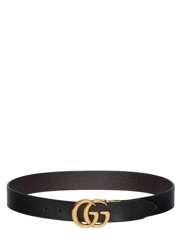 Gucci Reversible Gg Leather Belt - Black