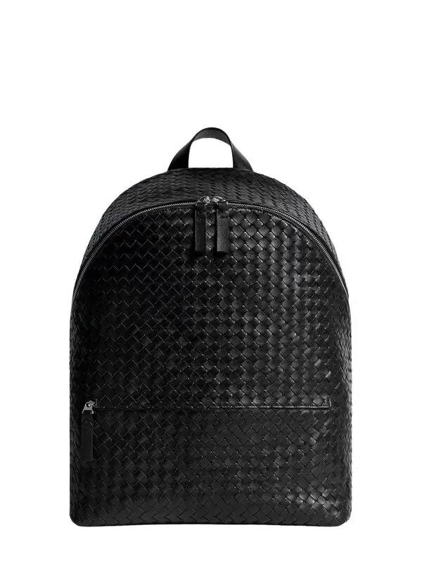 Bottega Veneta Woven Leather Backpack - Black