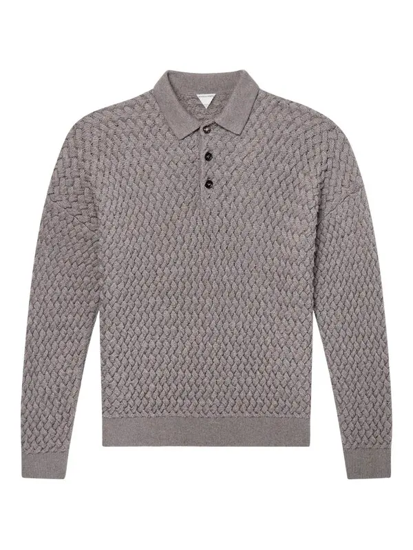Bottega Veneta Wool Polo Shirt - Beige