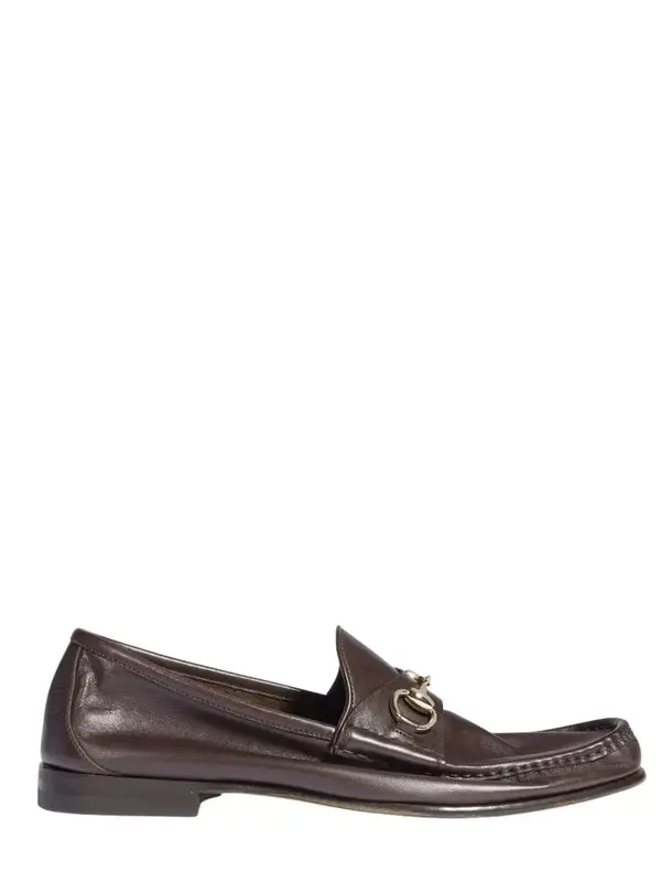 Gucci Lugano Leather Loafers - Brown