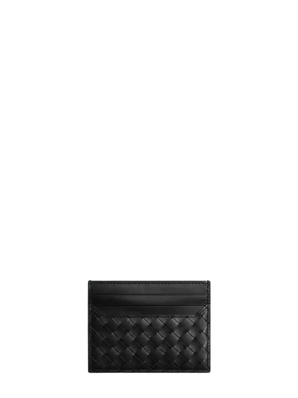 Bottega Veneta Leather Card Holder - Black