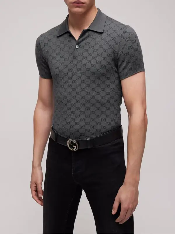 Gucci Wool And Silk Polo Shirt