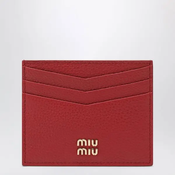 Miu Miu Leather Card Holder - Red