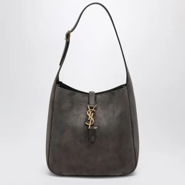 Saint Laurent Small Le 5 À 7 Grey Suede Bag - Brown