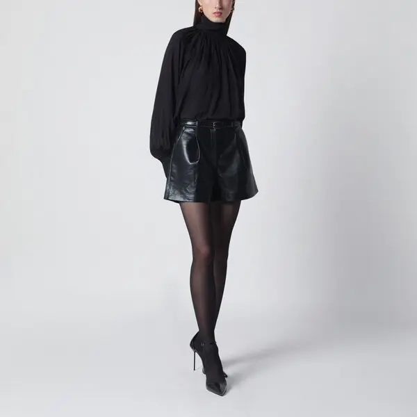 ANINE BING Leather Blend Shorts