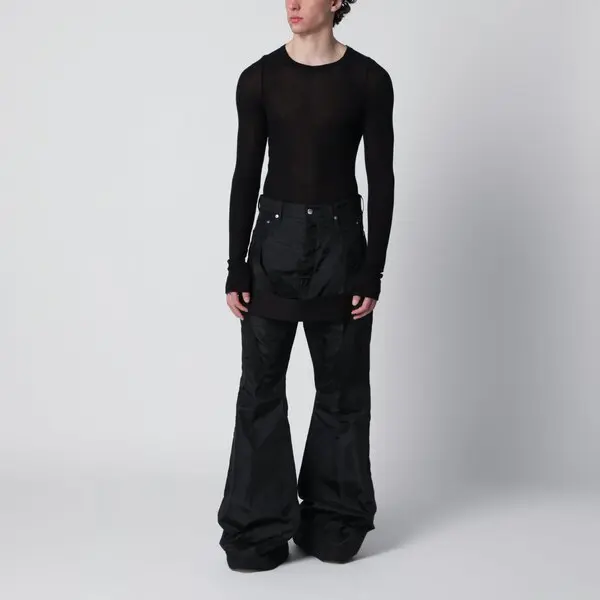 Rick Owens Megastrapped Bolans Jeans In Nylon Canvas