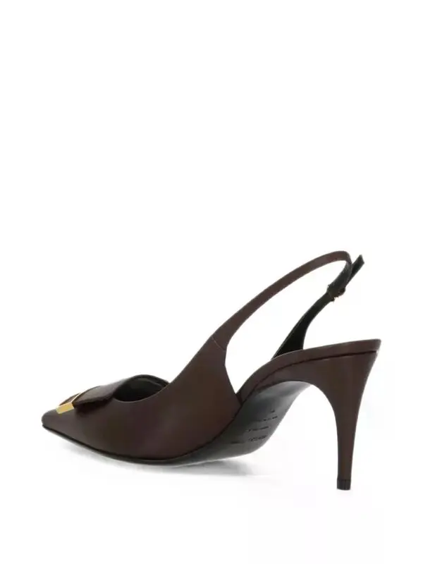 SERGIO ROSSI Sr Evolv Plaque-detail Pointed-toe Slingback Pumps - Red