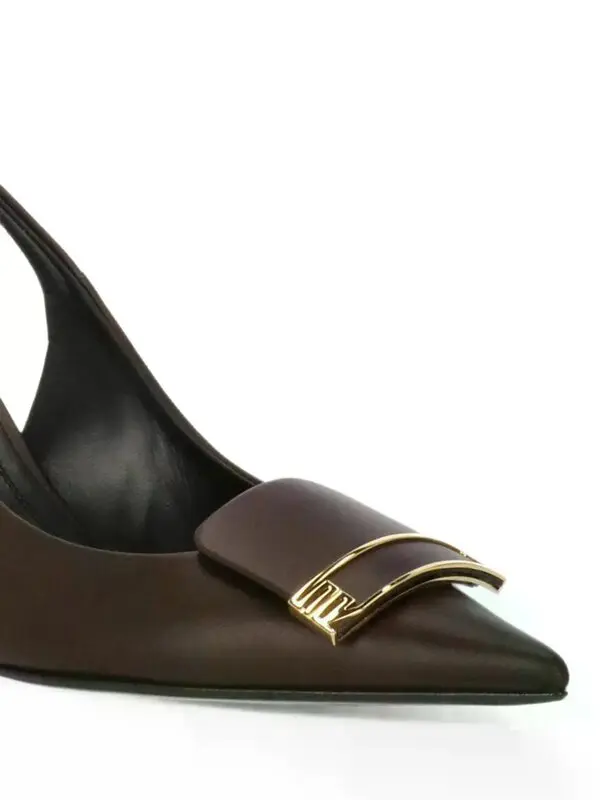 SERGIO ROSSI Sr Evolv Plaque-detail Pointed-toe Slingback Pumps