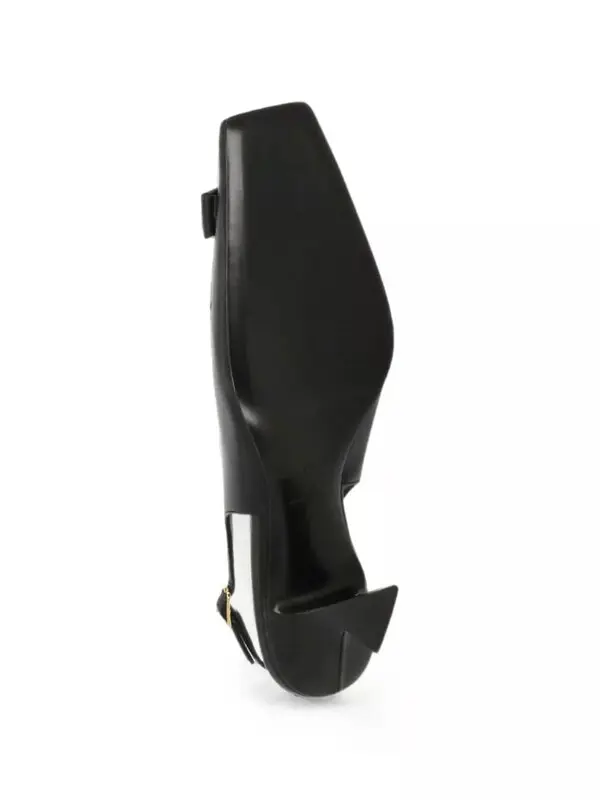SERGIO ROSSI Plaque-detail Squared-toe Slingback Pumps