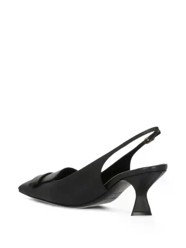 SERGIO ROSSI Plaque-detail Squared-toe Slingback Pumps