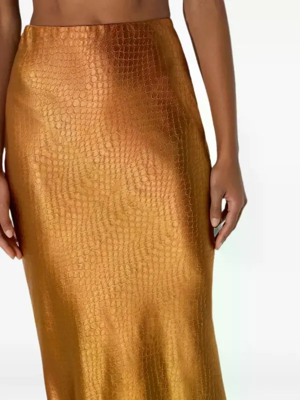 Elisabetta Franchi Satin Skirt With Scale-like Texture