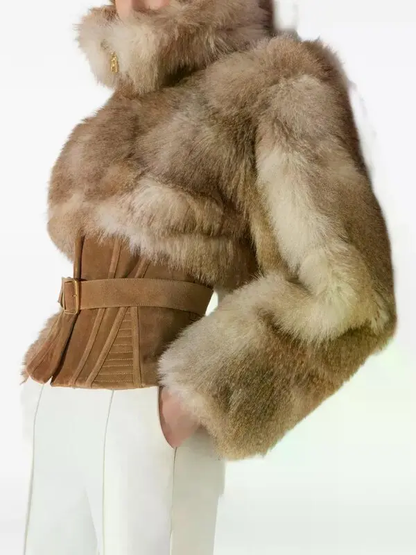 Elisabetta Franchi Fur-effect Bustier Jacket
