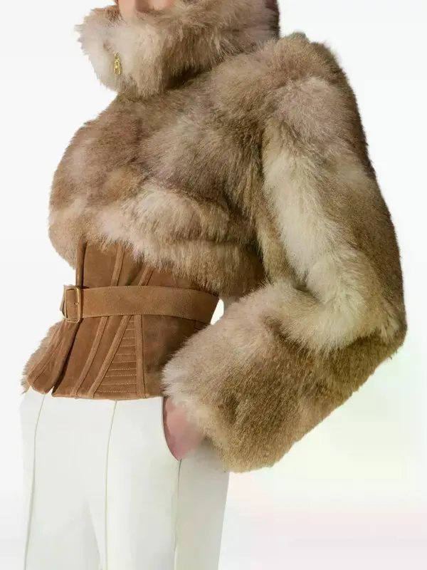 Elisabetta Franchi Fur-effect Bustier Jacket