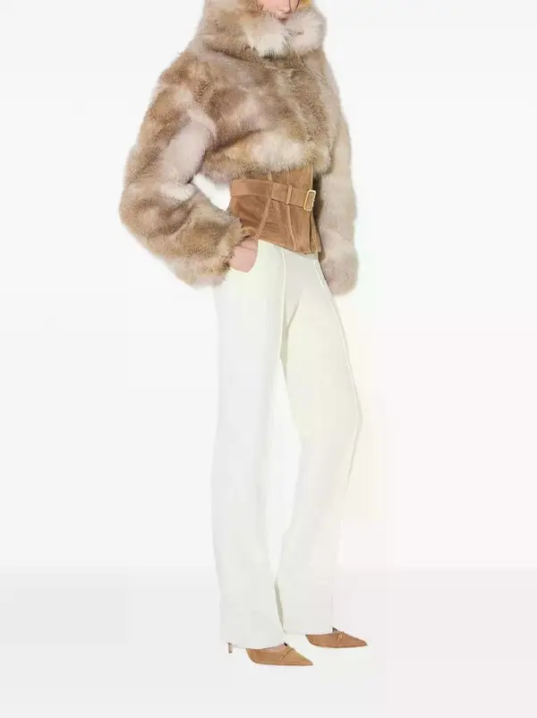 Elisabetta Franchi Fur-effect Bustier Jacket - Neutrals