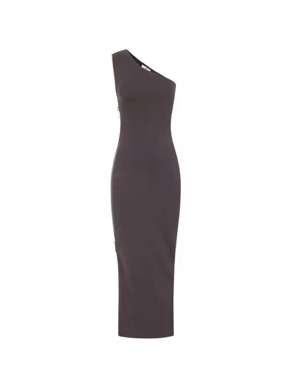 Elisabetta Franchi Red Carpet Knit Dress With Zip - Brown