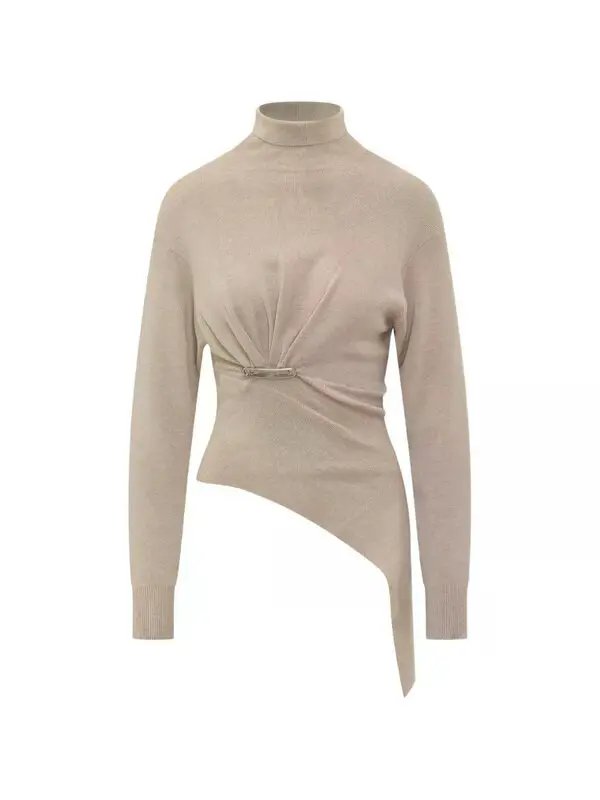 LANVIN Safety-pin Draped Sweater - Neutrals