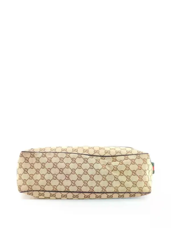 Gucci Web Strap Flap Messenger Gg Canvas Medium Crossbody Bag